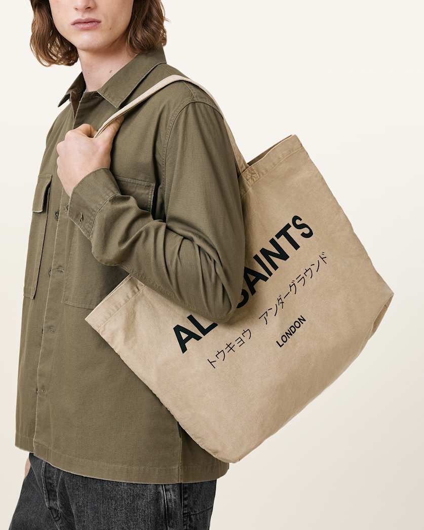 Underground Acid Wash Logo Tote Bag TOFFEE BROWN | ALLSAINTS